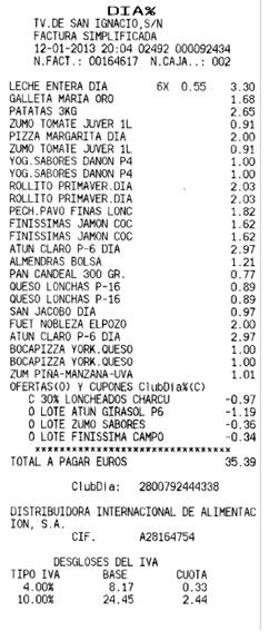 Ticket de compra. | CEIP IRIPPO (Coripe)