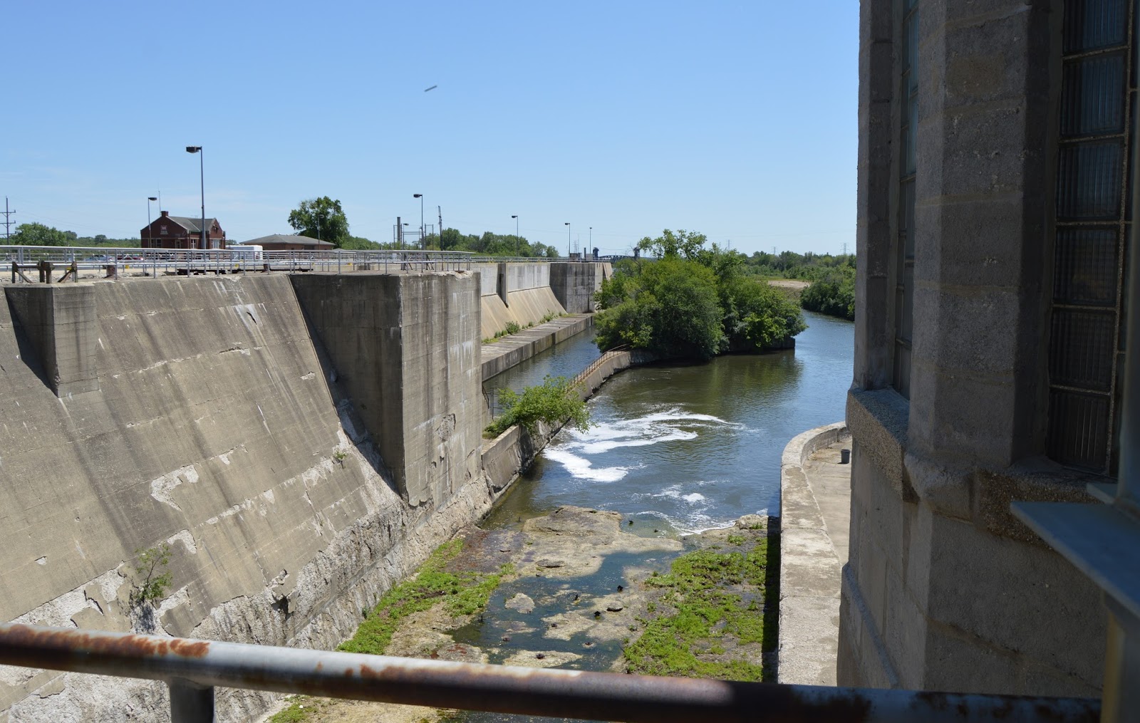 Industrial History: MWRD: Lockport Powerhouse Spillway and First Lock
