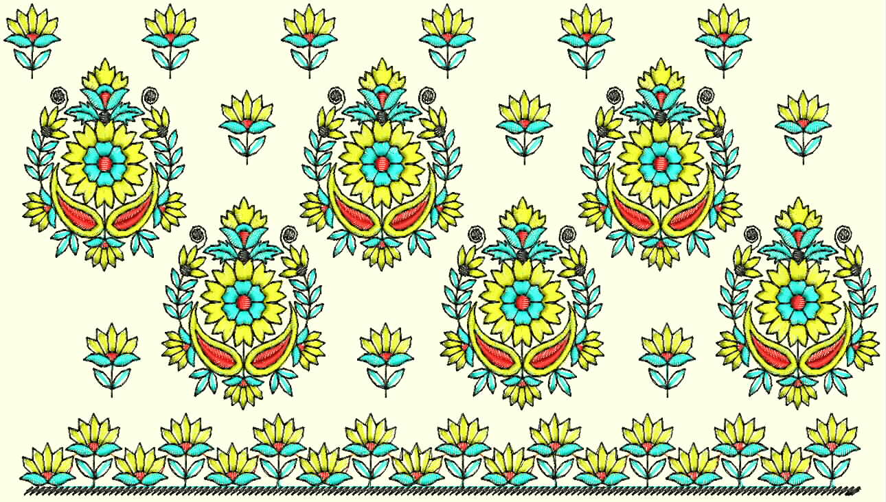 EmbDesignTube: Pakistani Jamawar Borders Embroidery Designs