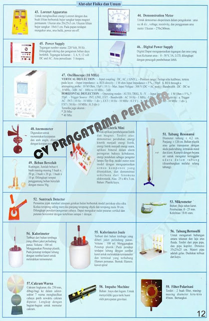 Aneka Peralatan IPA & Laboratorium (Fisika, Biologi, Kimia, Dll ...