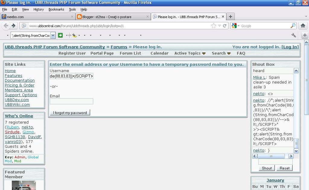 st2tea: UBB Forum 7.5.6 Cross Site Scripting