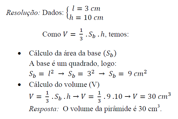 Volume de uma pirâmide | Link matemático