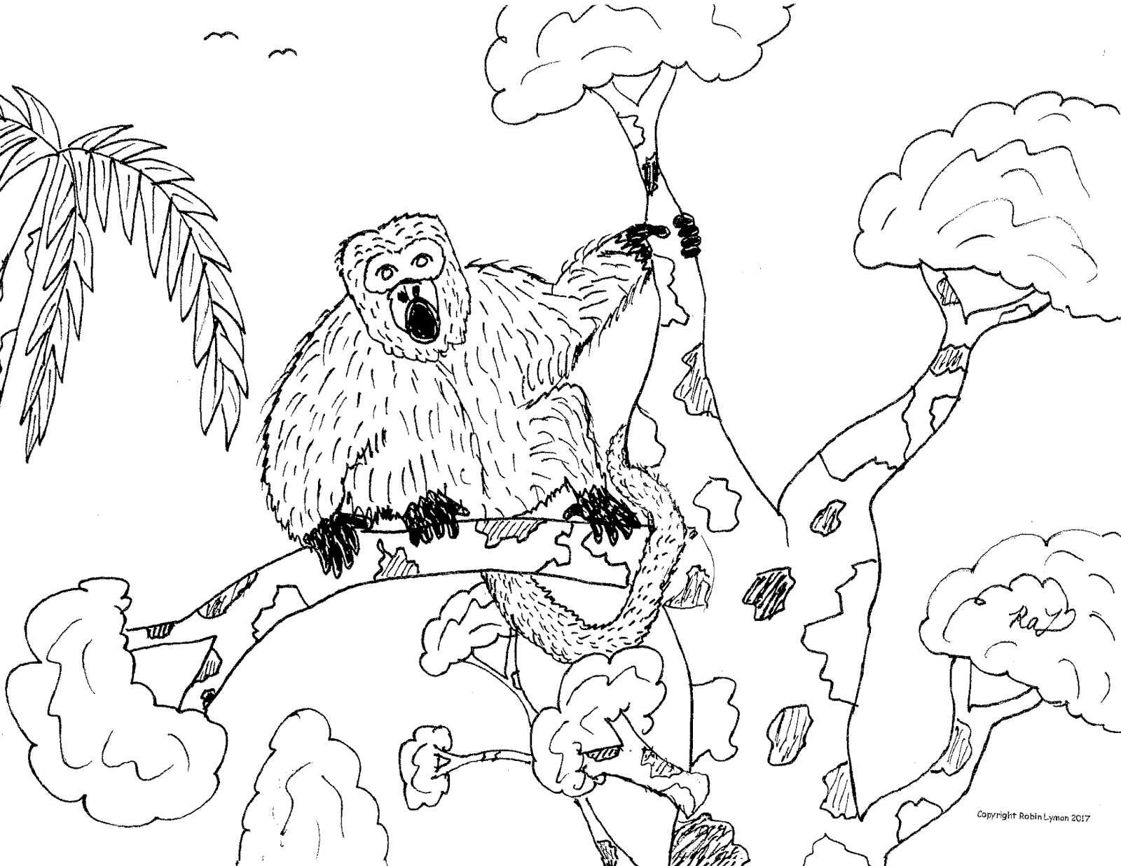 Robin's Great Coloring Pages: Howler Monkey and Spider Monkey