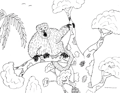 Robin's Great Coloring Pages: Howler Monkey and Spider Monkey