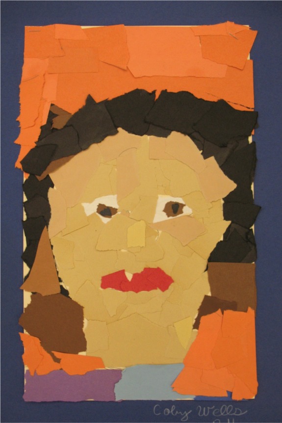 The David Lubin Art Studio: Finished Torn Paper Self Portraits