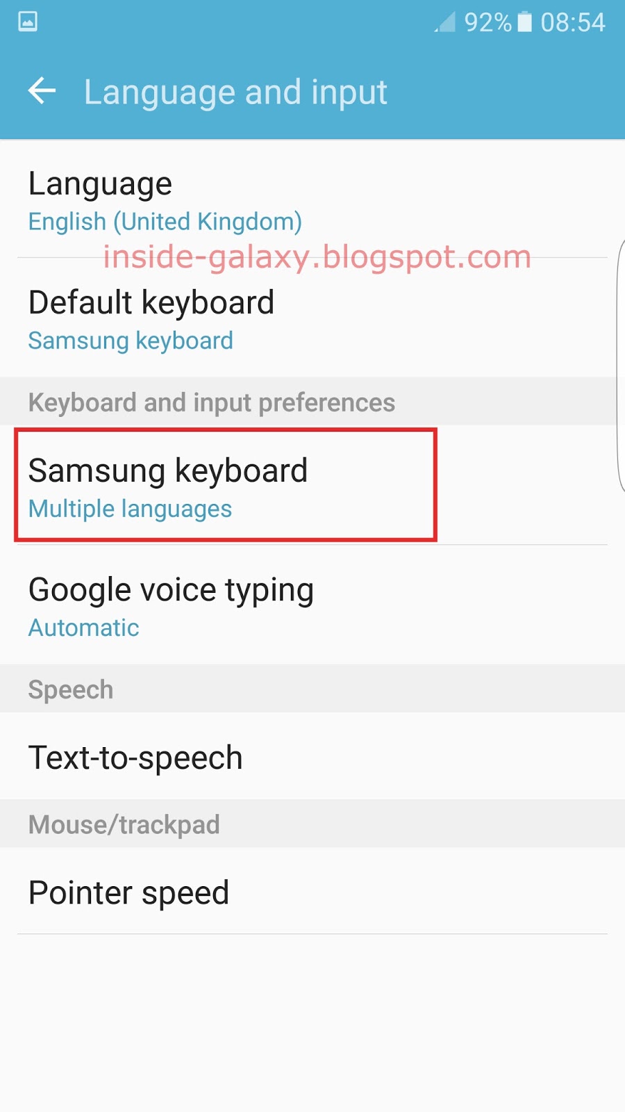 Inside Galaxy: Keyboard