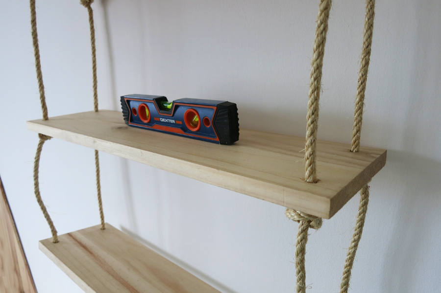 Diy rope and wooden shelves - Diy Fun World