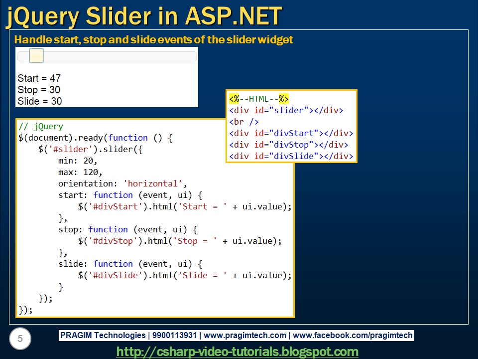 Sql Server Net And C Video Tutorial Jquery Slider In