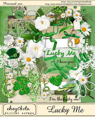 cheyOkota digital scraps: Lucky Me Freebie Clusters - St Patrick's Day