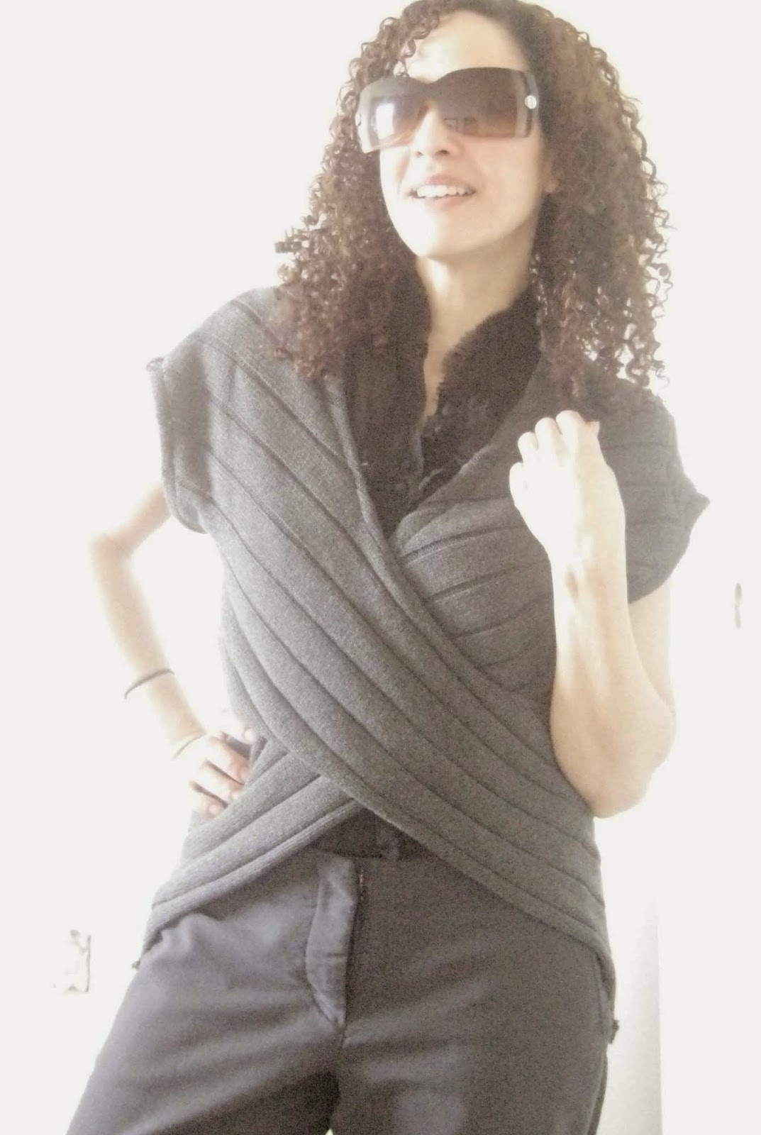 Nelesc Designs: Sew and Tell: Criss Cross Vest from a Sweater