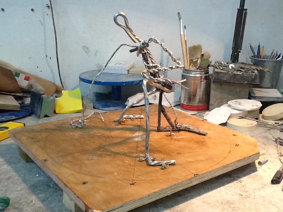 Matthew Flinders memorial statue: Maquette armature