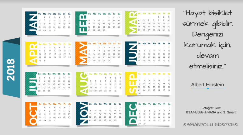 Astronomi Temalı 2018 Takvimi