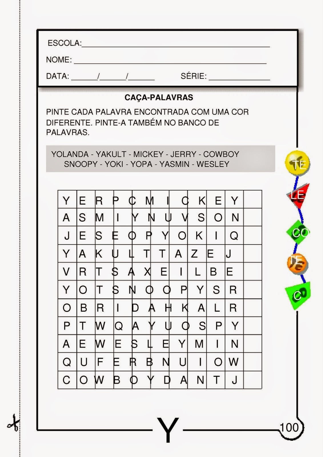 Atividades com a letra Y para Alfabetização | Viver de Educar
