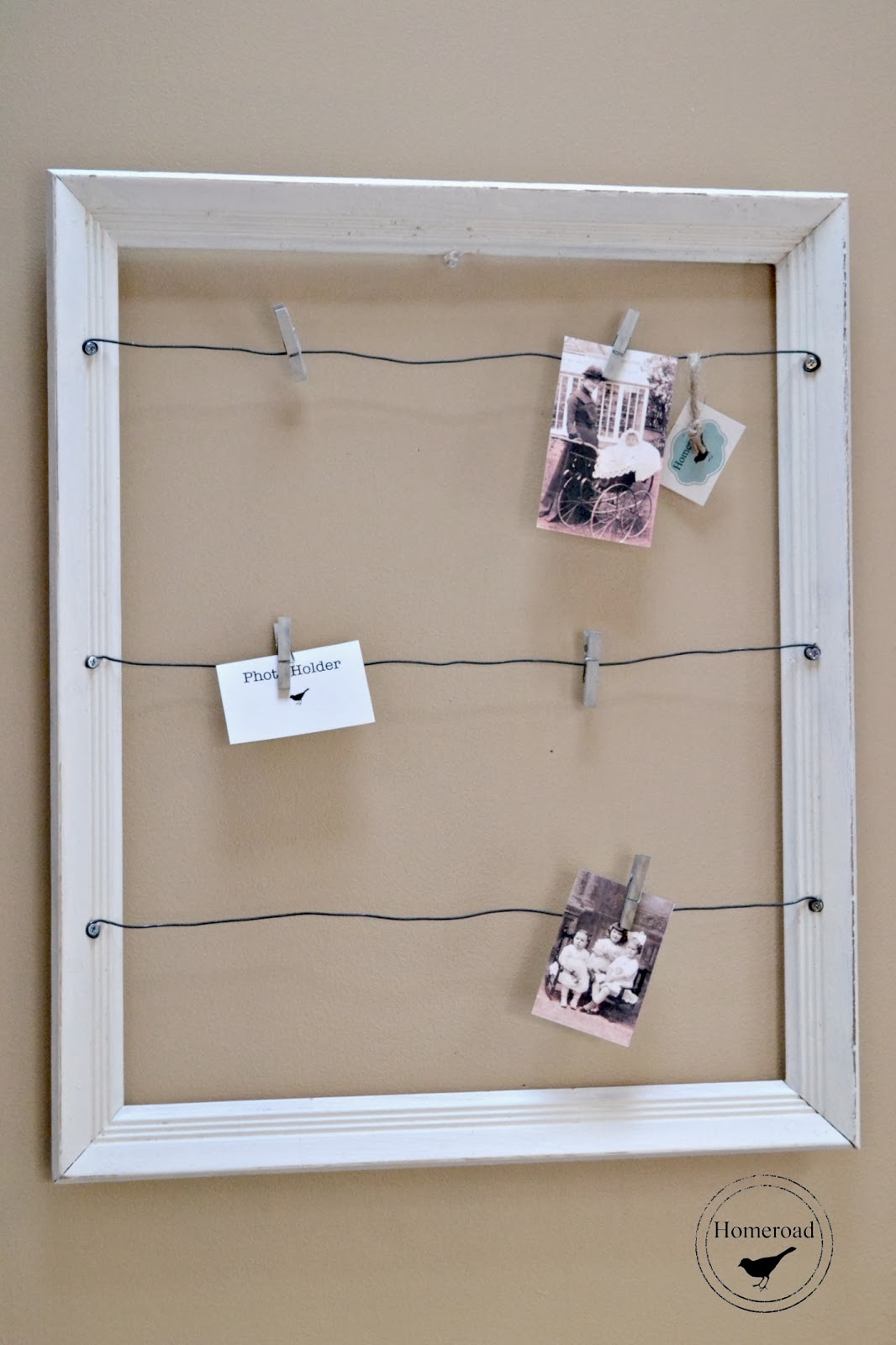 White Framed Photo Display