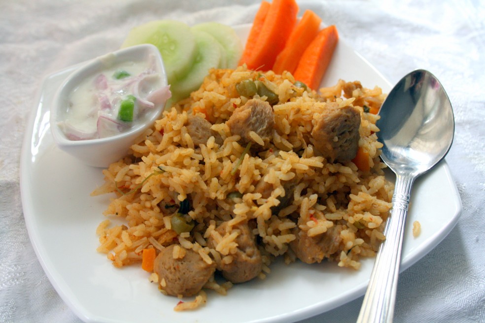 Best Diet Planning: Soya Vegetable Biryani | Soya Chunks Biryani Rice ...