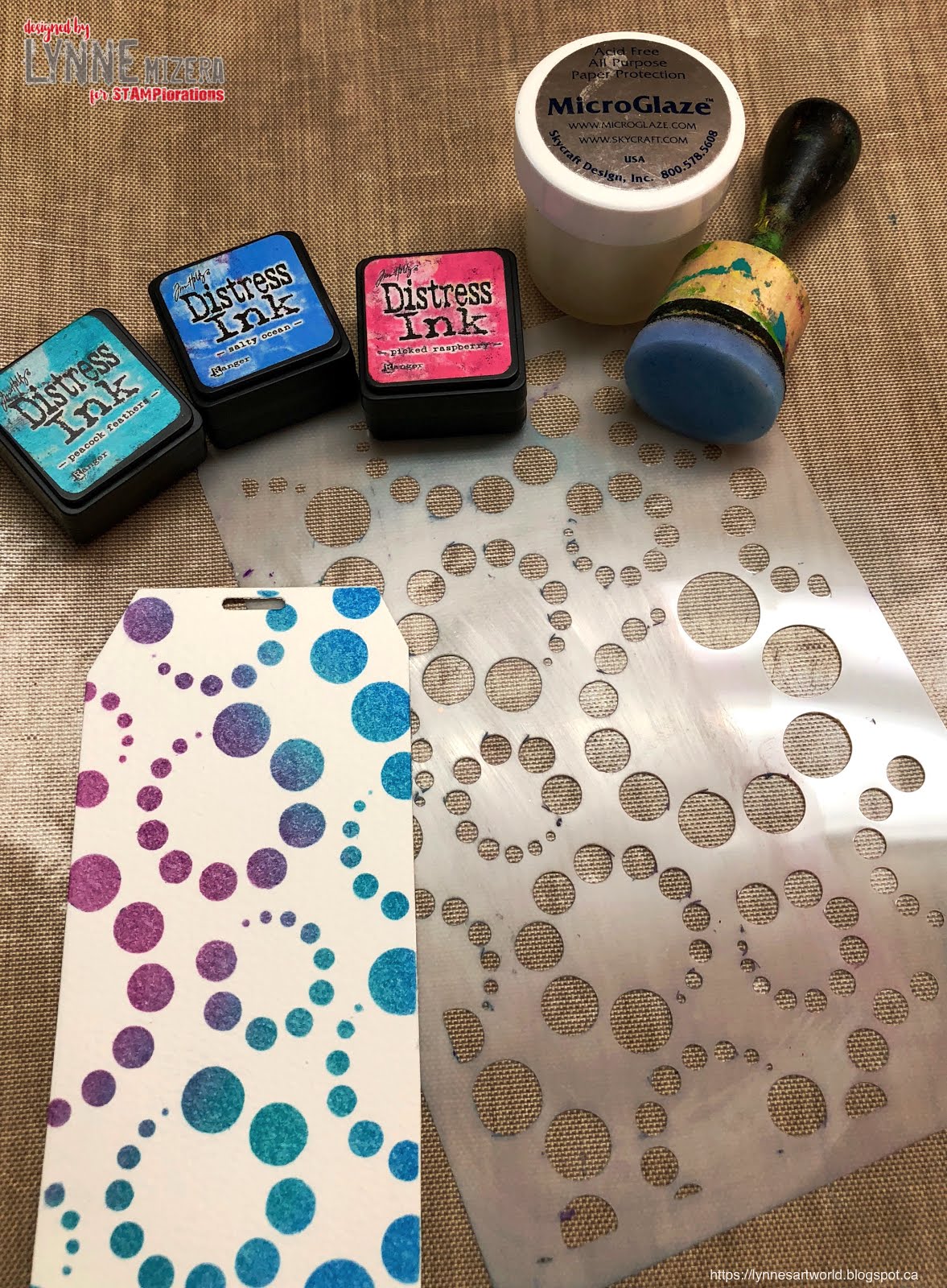 Lynne's Art World: Playing With Stencils, Distress Inks and Micro Glaze ...
