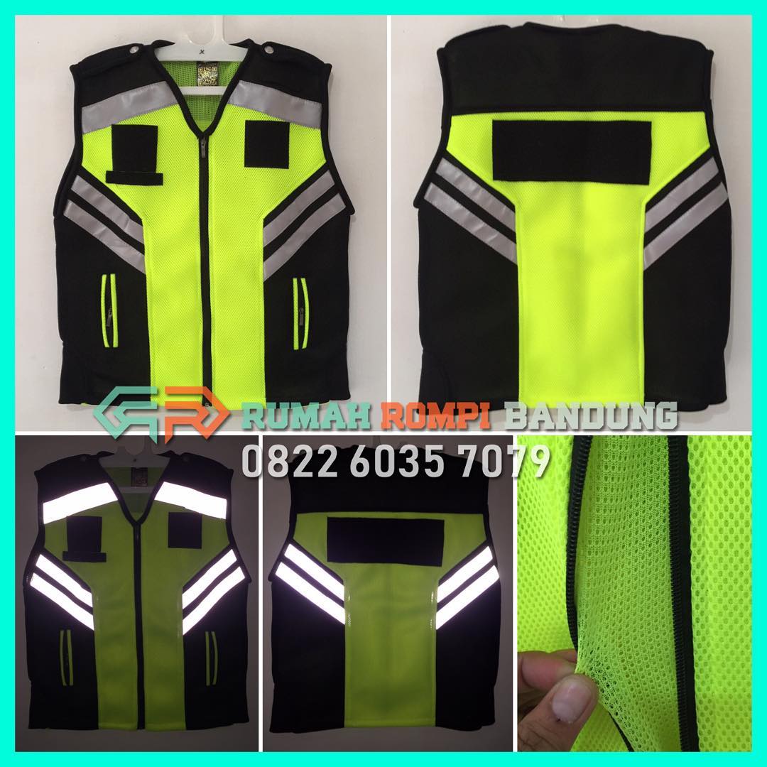 Jual Custom Rompi Polosan - Stabilo Hitam Bandung Murah