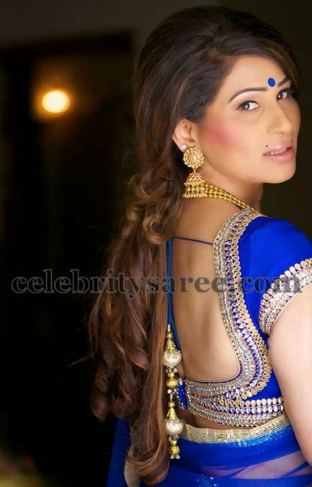 Shreedevi in Deep Neck Blouse - Saree Blouse Patterns