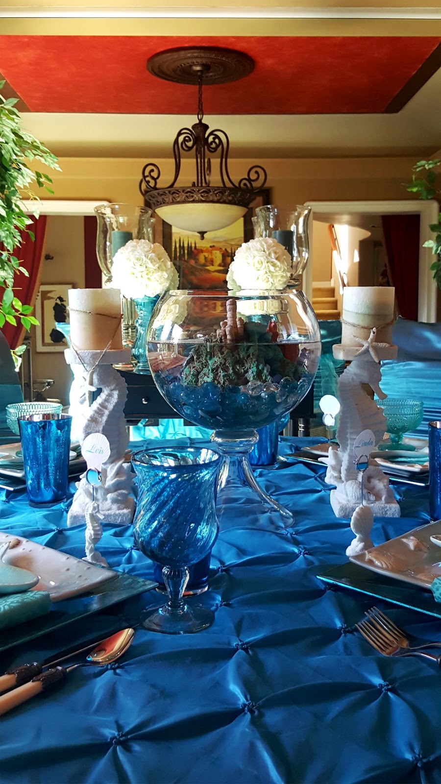 Aqua Dreams Tablescape | Life and Linda