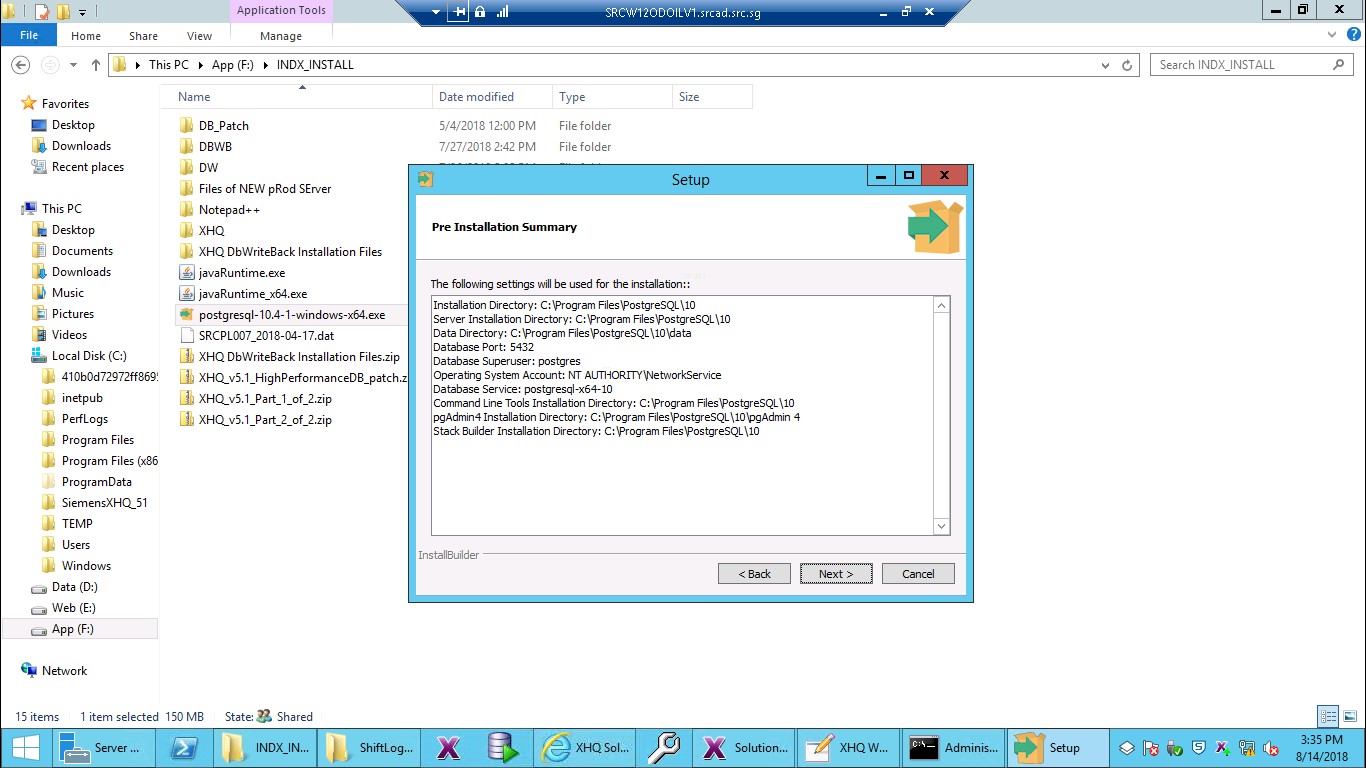 Installing Postgre SQL, Creating the DB and restoring the DB Installing Postgre SQL, Creating the DB and restoring the DB
