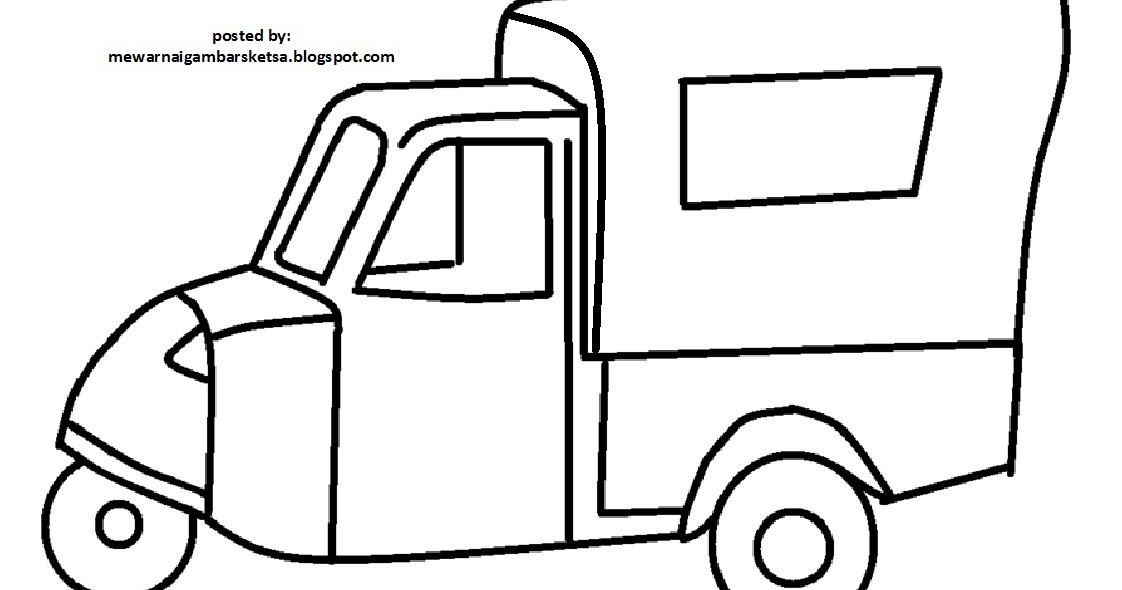 Mewarnai Gambar: Mewarnai Gambar Sketsa Bemo 1