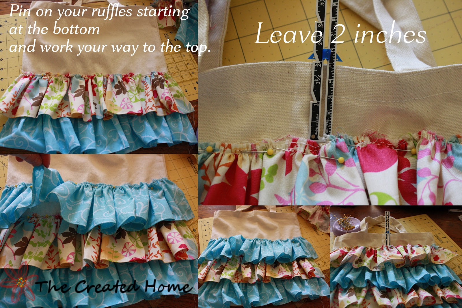 The Created Home: Ruffle Tote Bags