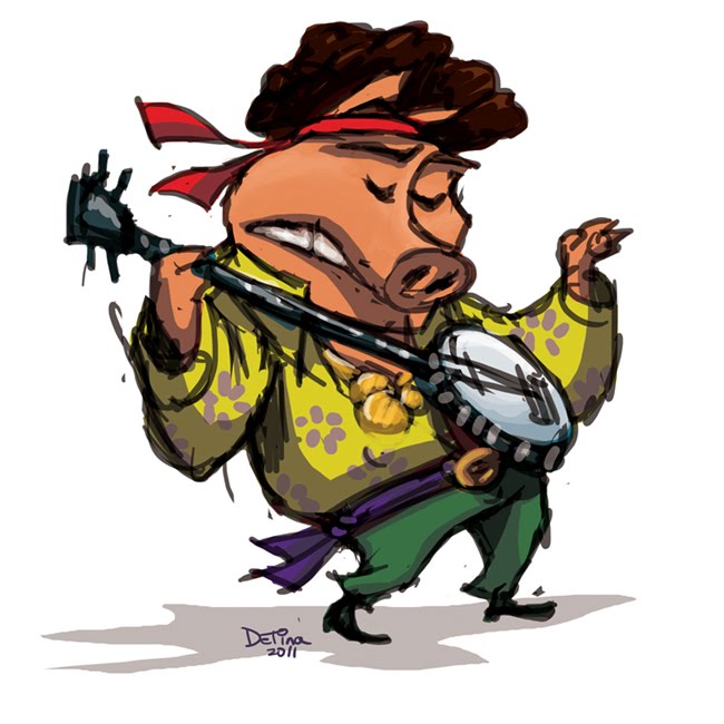 Dueling Banjo Pigs: Peter DeTina: Swaying Banjo Pig