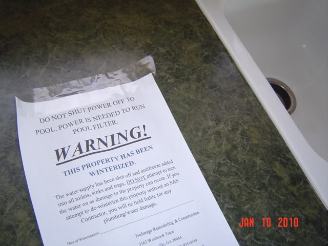 Proper way to Winterize Foreclosed Properties