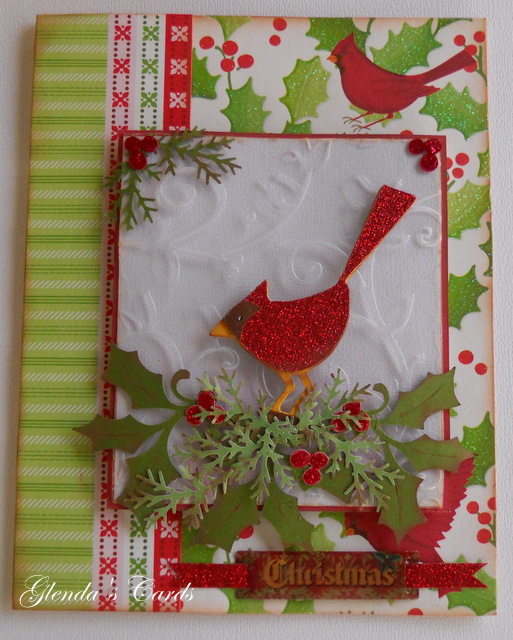 Glenda's Cards: Christmas Cardinal - Acrylic Embossing