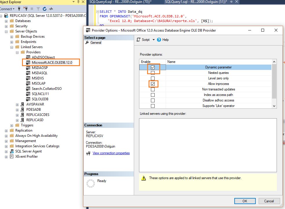 SQL SERVER 2014: Leer Excel desde SQL Server