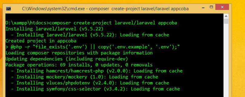Cara Install Laravel 5 di Xampp Windows dengan Composer Cara Install Laravel 5 di Xampp Windows dengan Composer