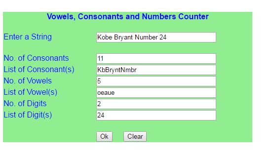 Free Programming Source Codes And Computer Programming Tutorials Vowels Consonants And Numbers