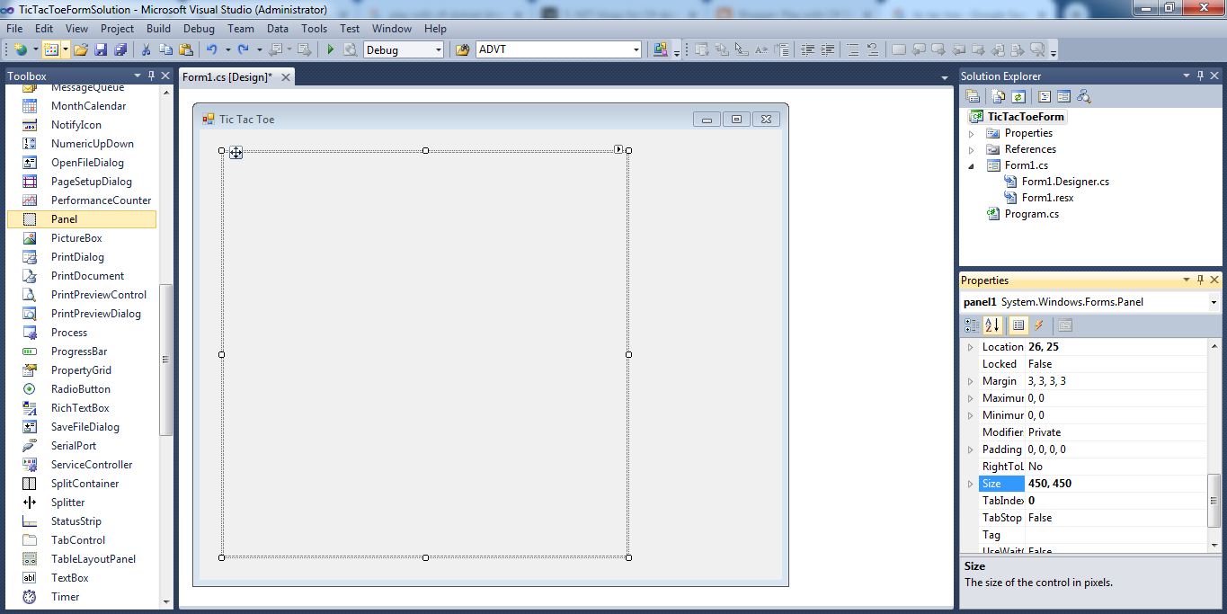 Develop Tic Tac Toe game using basic Windows Form and C# Dotnet codes