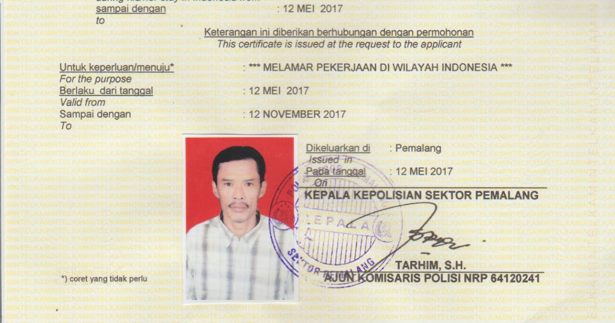 CONTOH SKCK - Home Business