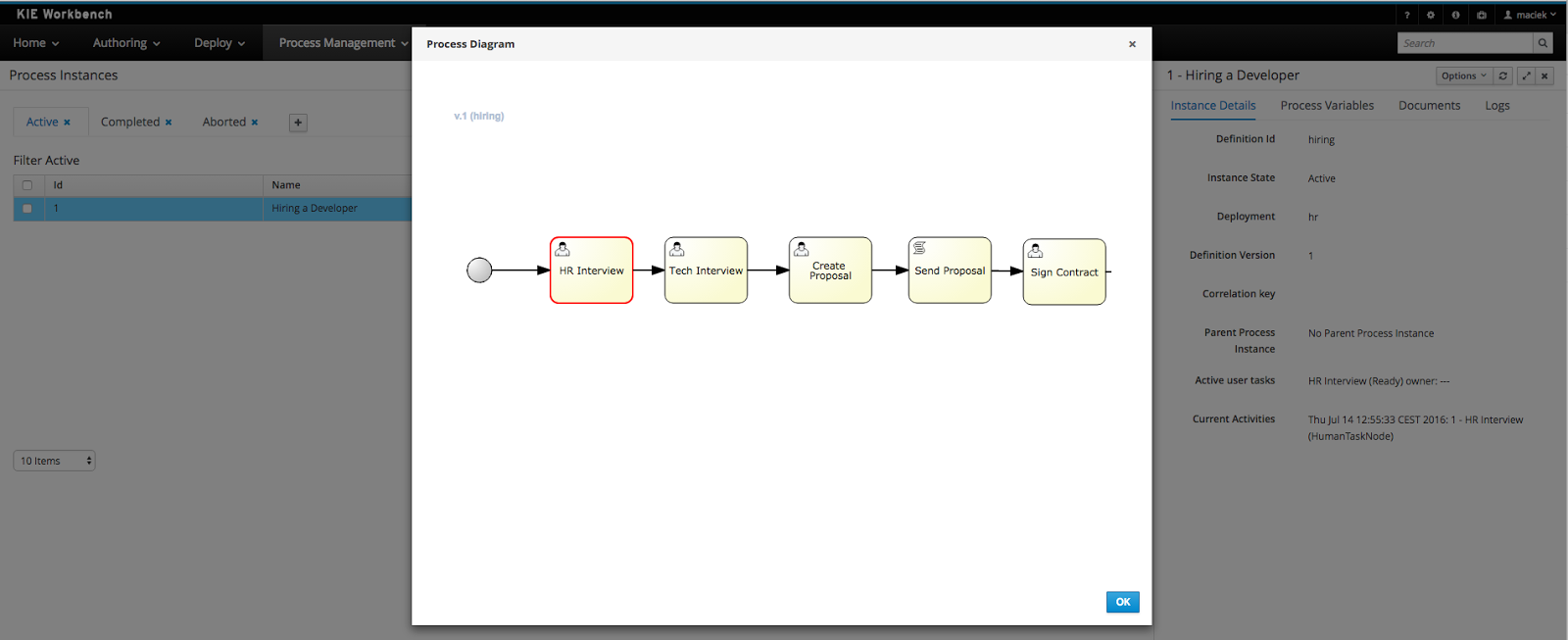 jBPM v7 - workbench and kie server integration - KIE Community