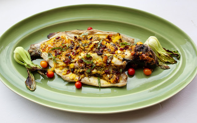 Fish Dressed With Herbs, Berries and Saffron