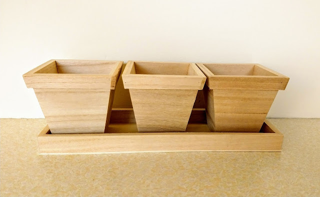 A Passion For Cards: Decorating a set of wooden flower pots with Folk ...