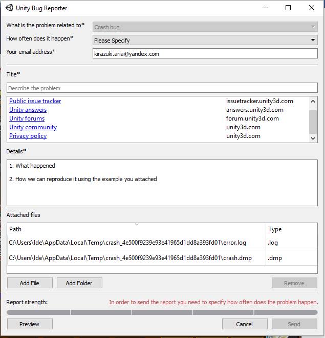 Mengatasi Unity Bug Reporter ~ BAKHRUN MAJID