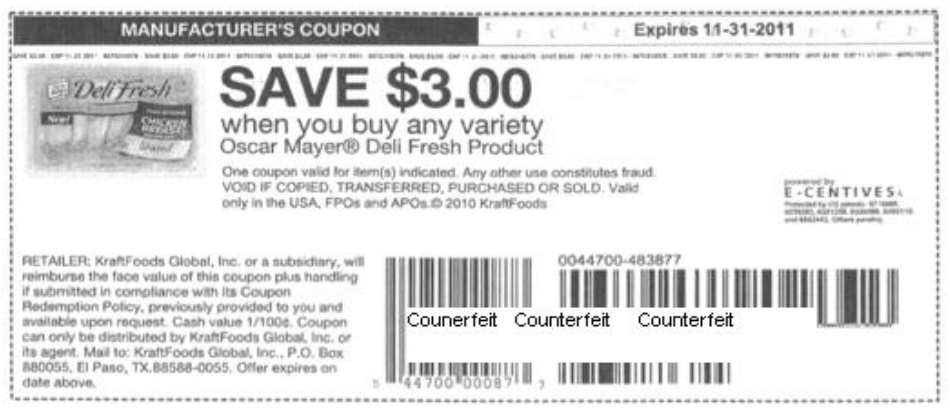 Easy To Deal With: Counterfeit coupon watch!
