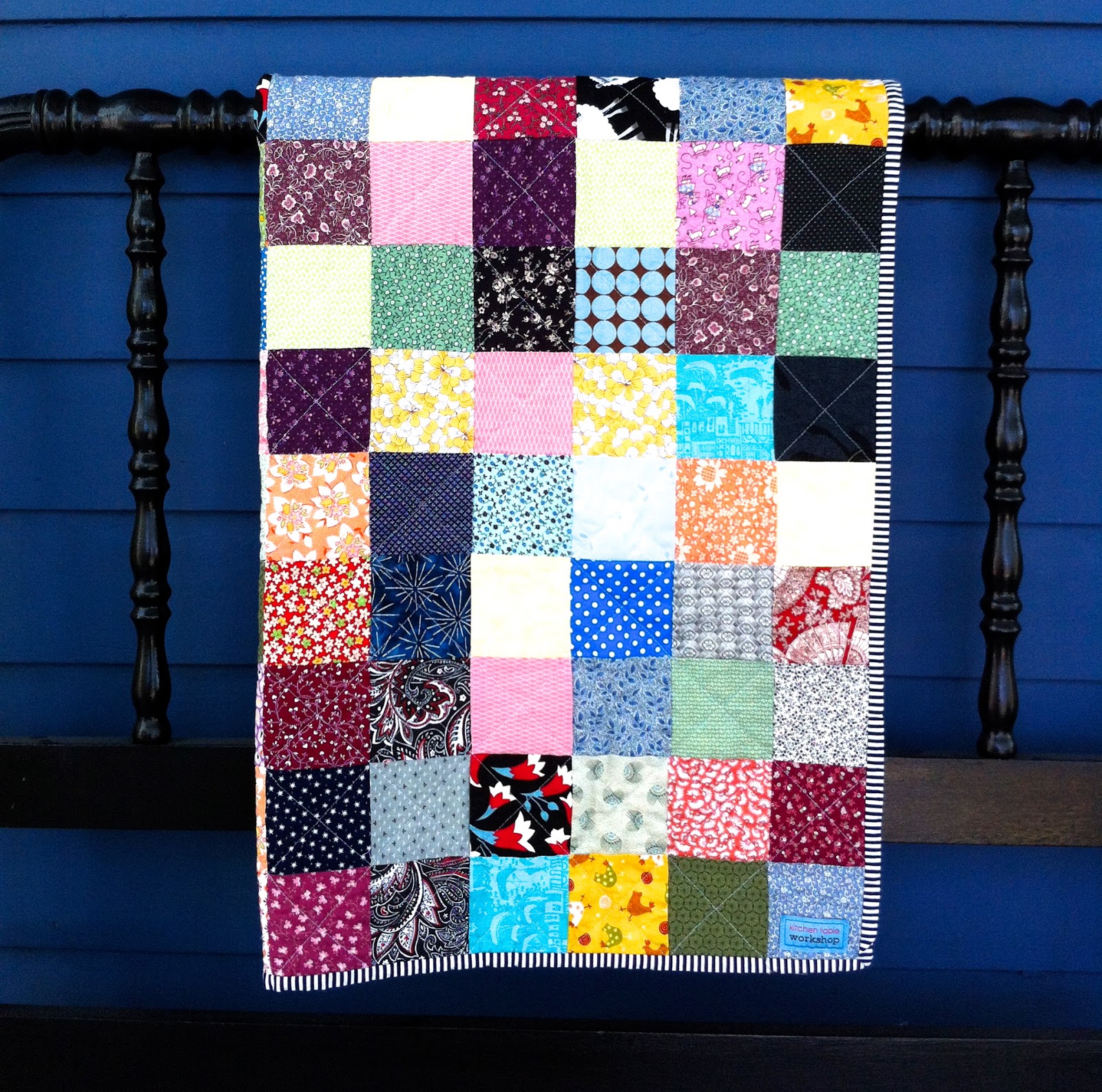 kitchen table workshop: scrappy patchwork quilt