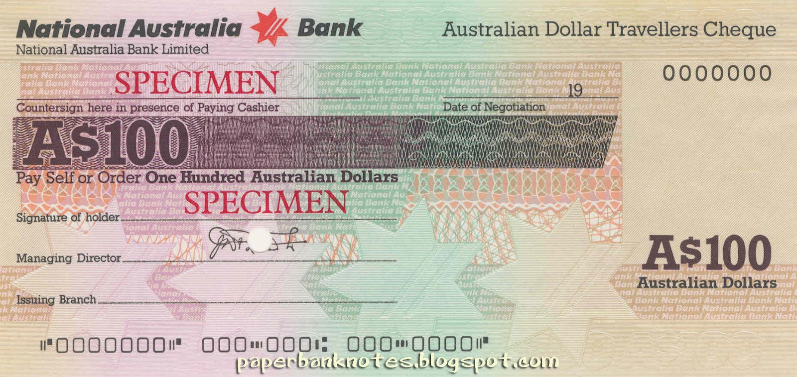 postal & numismatic: National Australia Bank Ltd - nd1984 Traveller ...