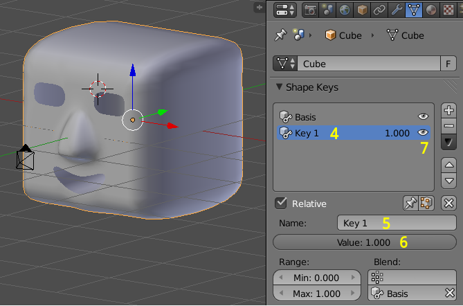 Blender 2.6 : Shape Keys 基本操作