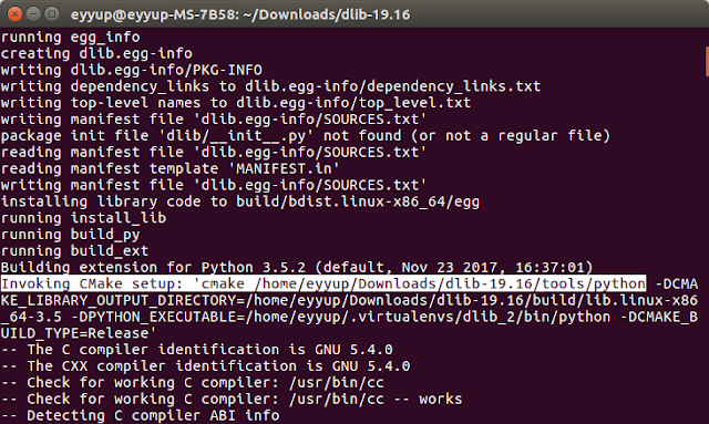 Yapay Zeka Labs: Dlib (Python) Kütüphanesinin Ubuntu'ya Kurulumu