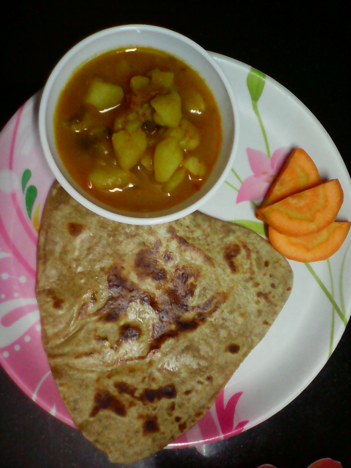 Sujana's kitchenette : Aloo Jeera Masala with Ragi Paratha
