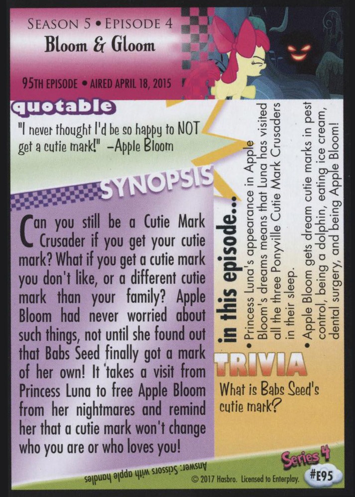 My Little Pony Bloom & Gloom Series 4 Trading Card | MLP Merch