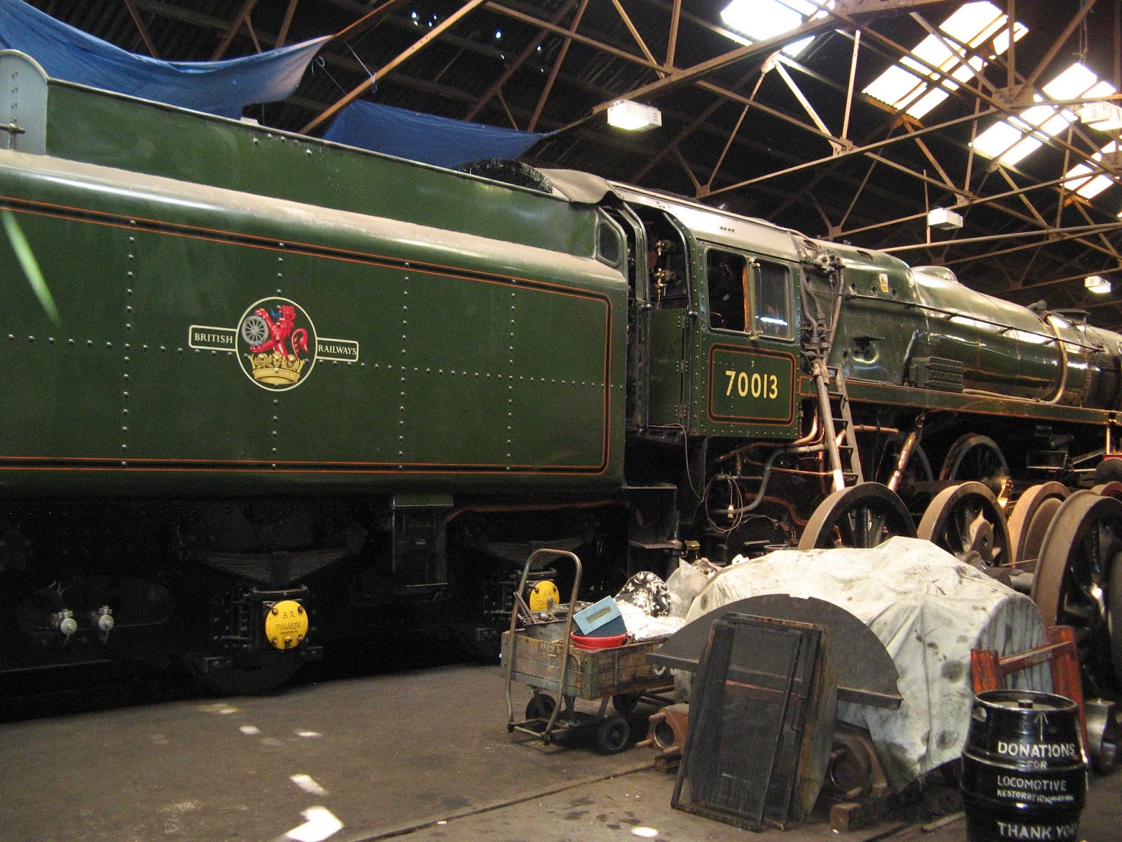 Steam Memories: 70013 Oliver Cromwell on shed at Loughborough
