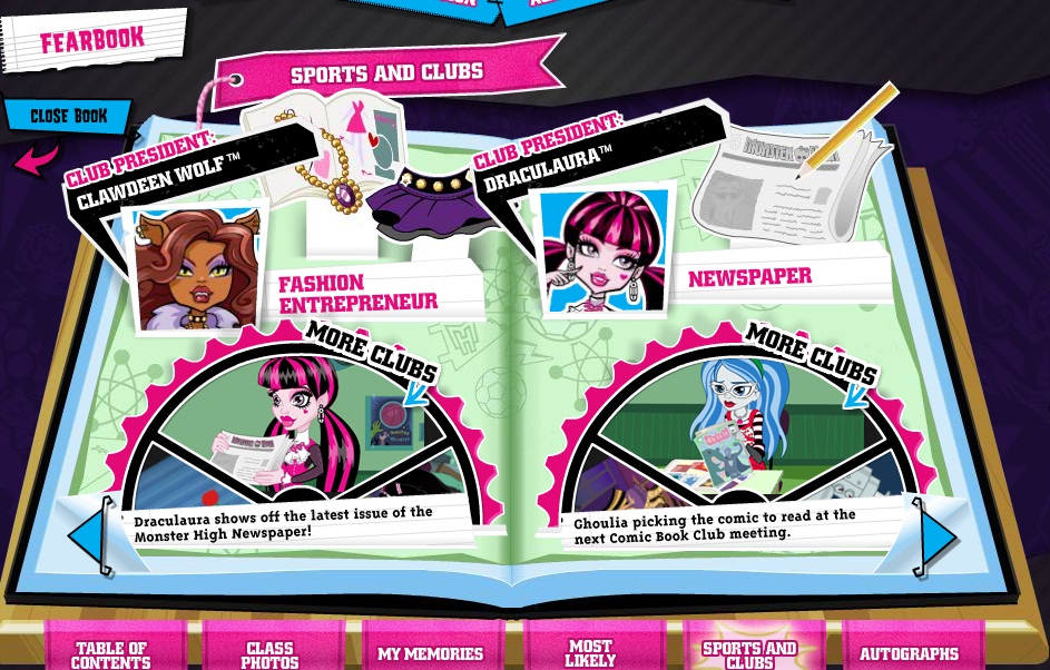 Sweet Darkness: El Fearbook de Monster high