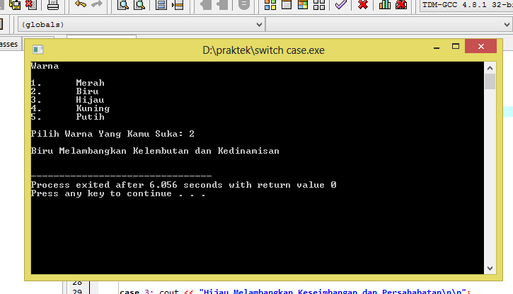 Contoh Program Sederhana Switch Case pada C++ ~ Ana-ana Bae Sung