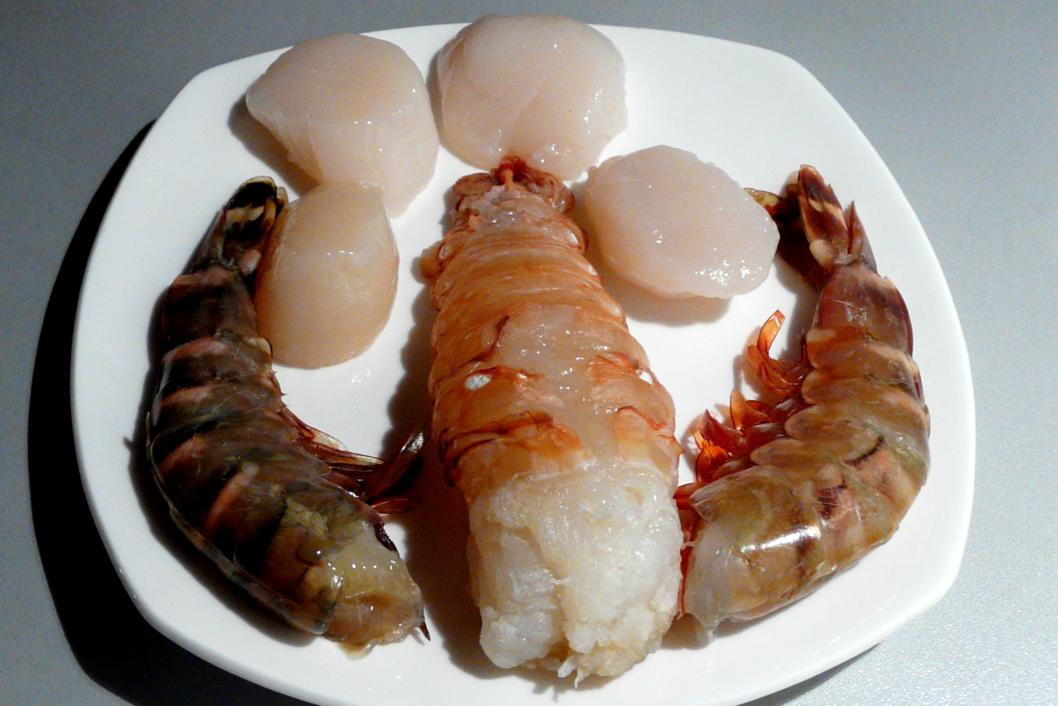 Kulinarische Welten zu Fisch- und Meeresfrucht: Tiger Prawn, Languste ...