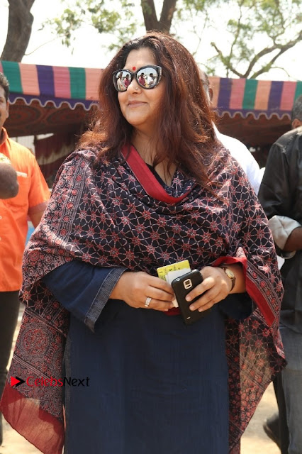 Kushboo Photos in Blue Salwar Kameez at Producer Council Election 2017 ...